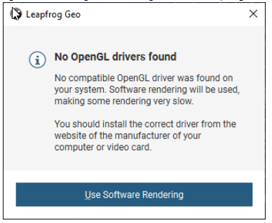 Error: No OpenGL Drivers Found