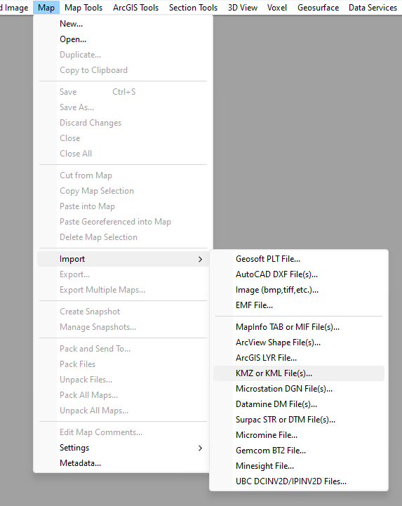 2. Once imported you can export the full map as an Arcview SHP file Map ...