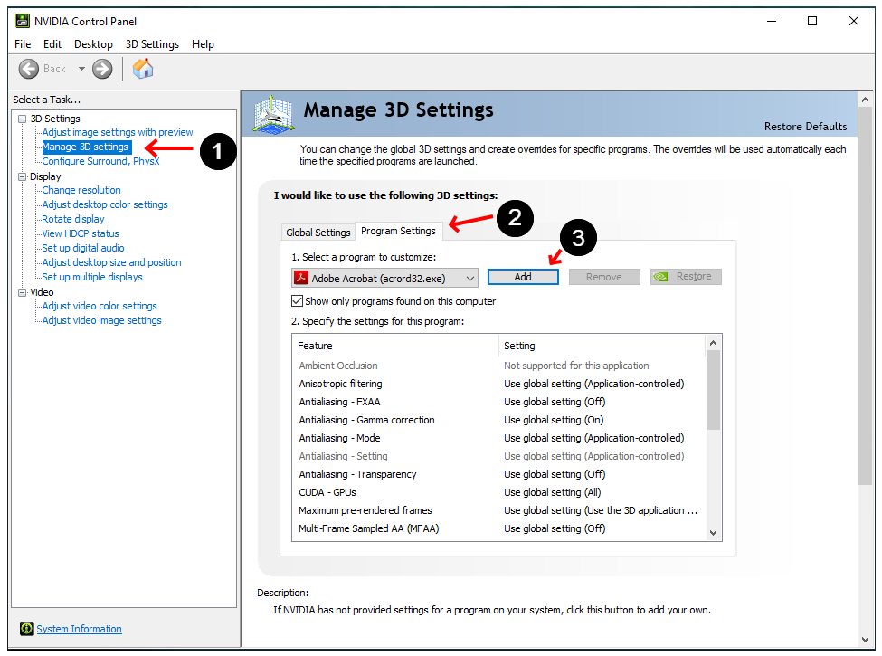 This will open a new window which will contain a list of programs: