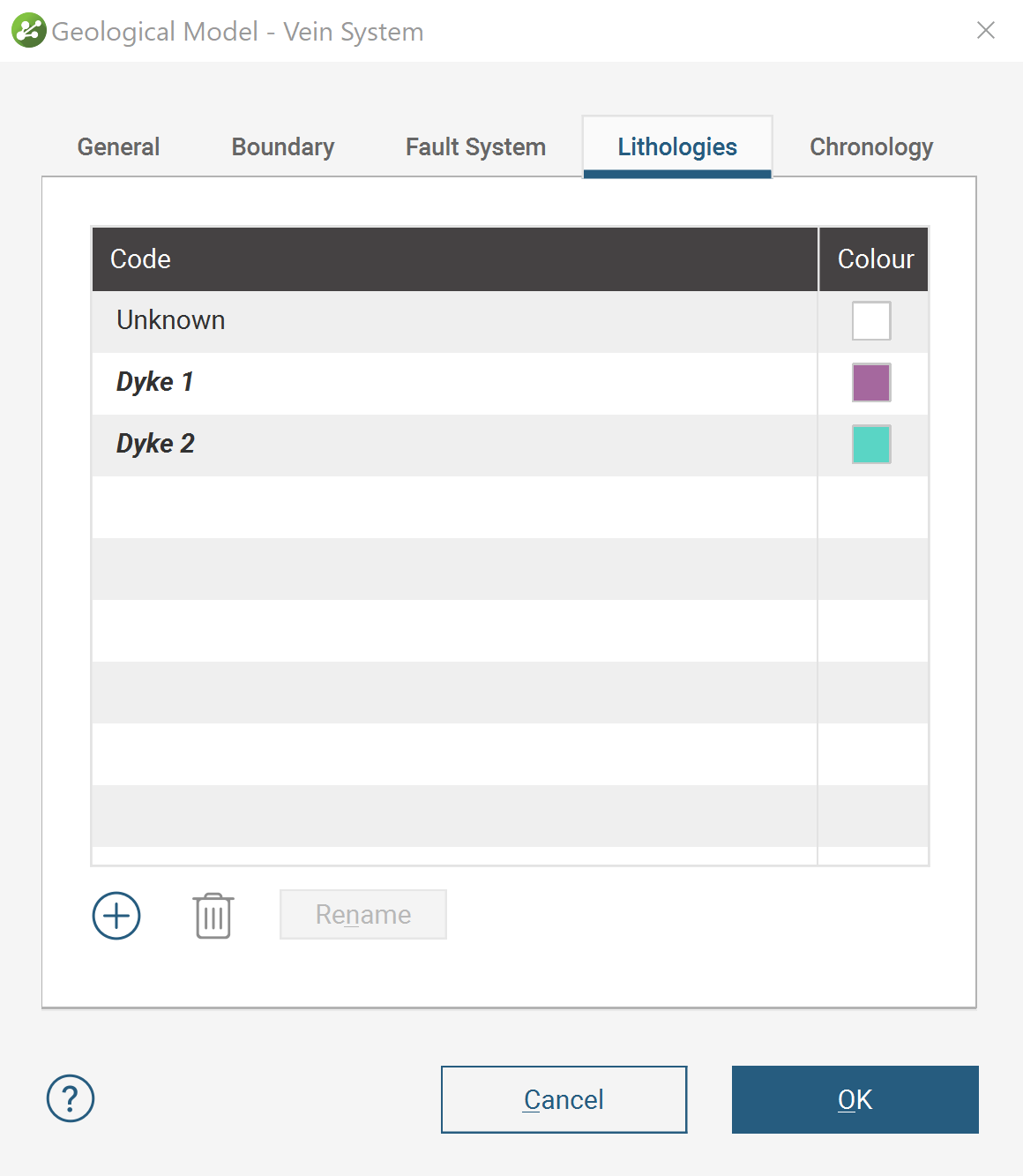 1. Create another Geological Model and leave the base lithology as ...