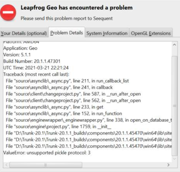 ValueError: unsupported pickle protocol: 3